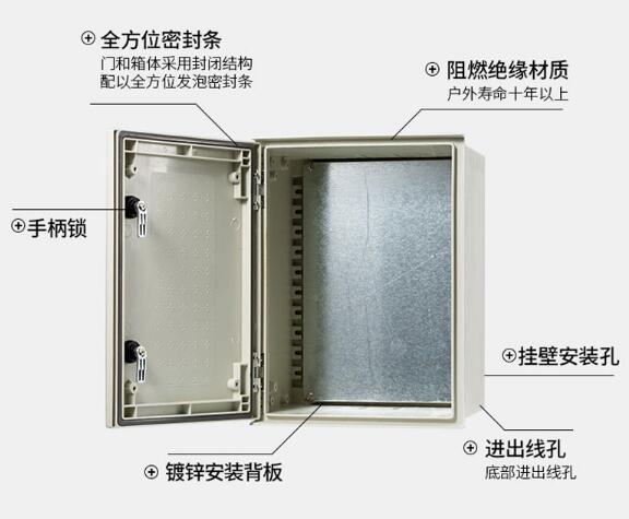 SMC/DMC Weatherproof Distribution Box FRPGRP Fiberglass Enclosure